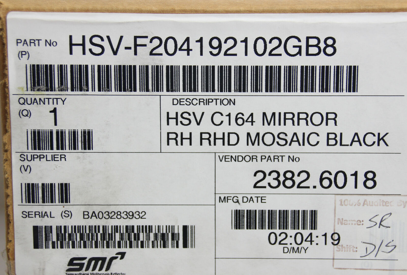 GENUINE HSV Chevrolet Camaro SS 2SS 2018-on RHS Door Mirror Assembly ...